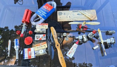 Model Airplane Parts Lot Engines Fuel Tanks Cones Propellers & More | eBay