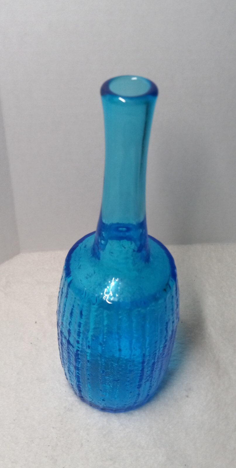 Vtg Rare Long Neck Wayne Husted Blue Glass Indiana Handcraft Decanter ...