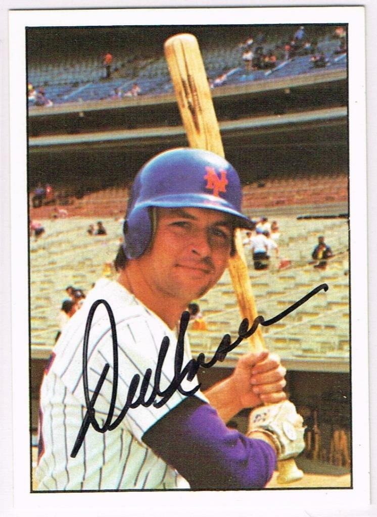 Original Autograph of Del Unser of the New York Mets on a 1975 SSPC ...