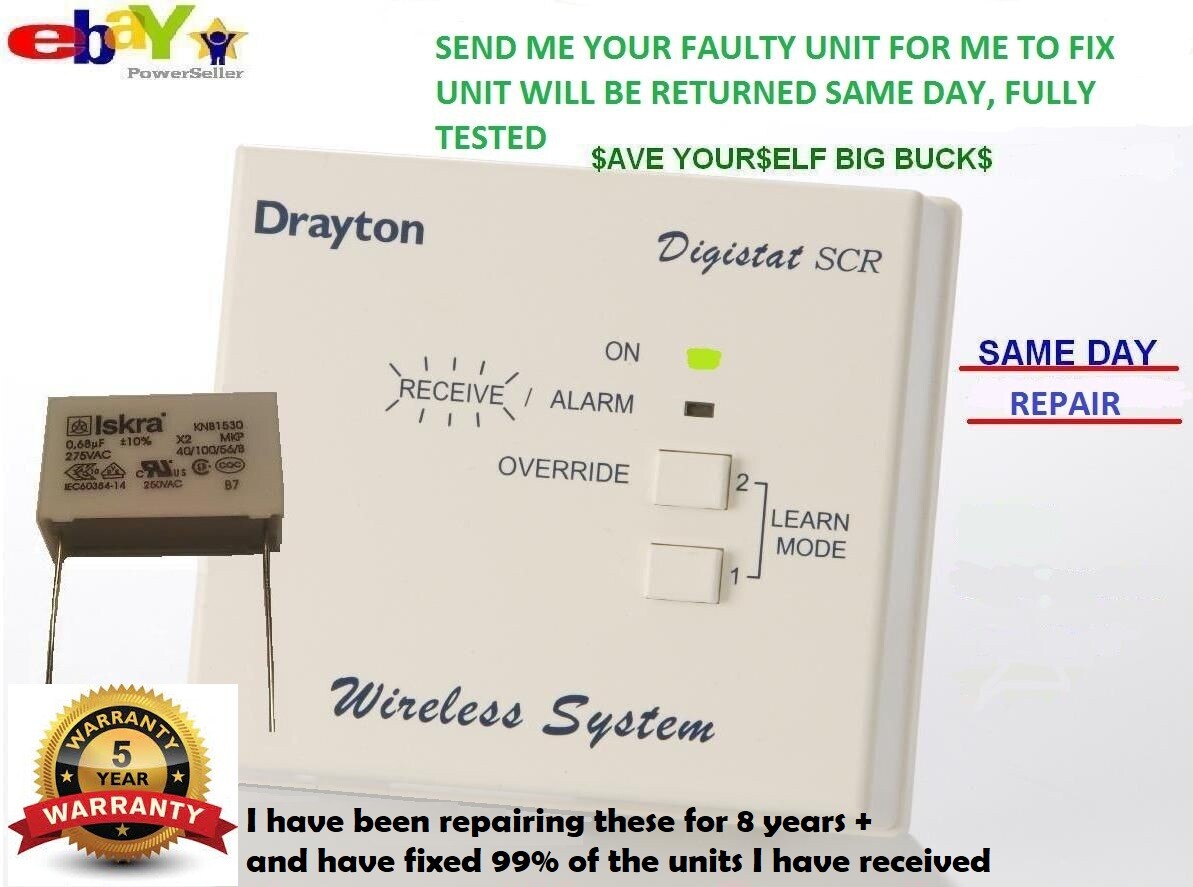 DRAYTON DIGISTAT SCR RF2 WIRELESS RECEIVER Repair Service capacitor 0 ...