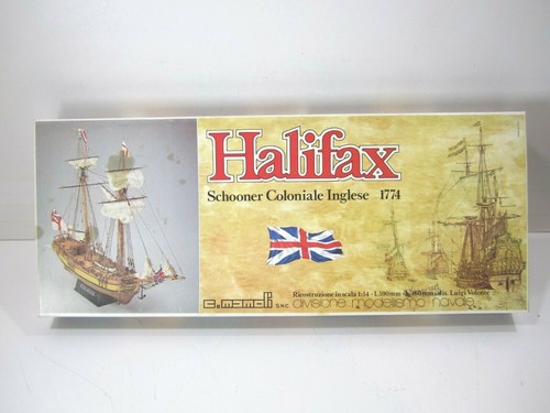 Unbuilt Vintage Mamoli Halifax Model MV 37 Wooden Model Ship Kit 1:54 ...