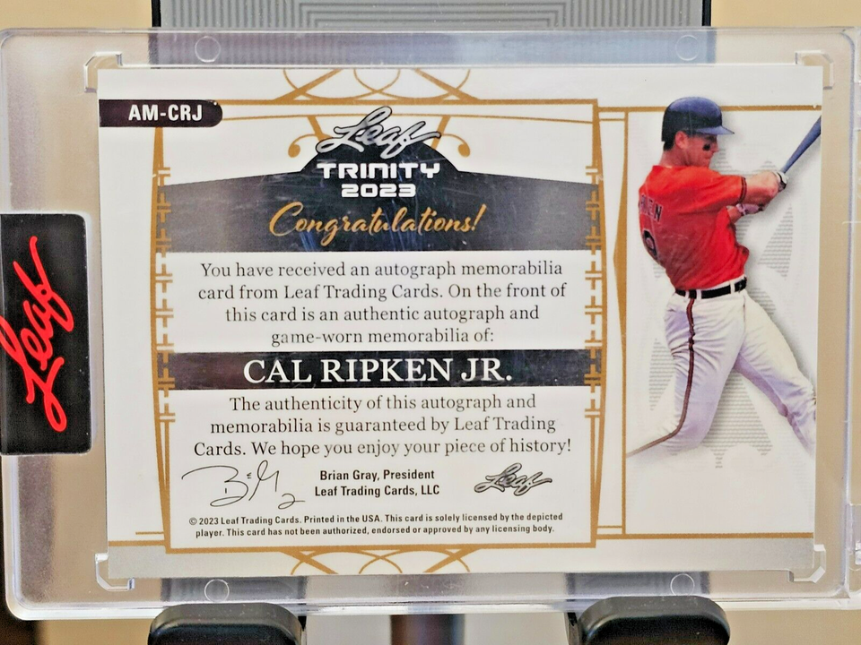 2023 Cal Ripken Jr Leaf Trinity Gold Jersey Patch Auto #4/7 | eBay