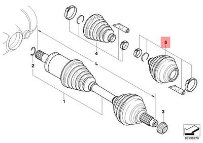 Genuine BMW E46 E53 Front Axle CV Joint Outer Boot Repair Kit OEM ...