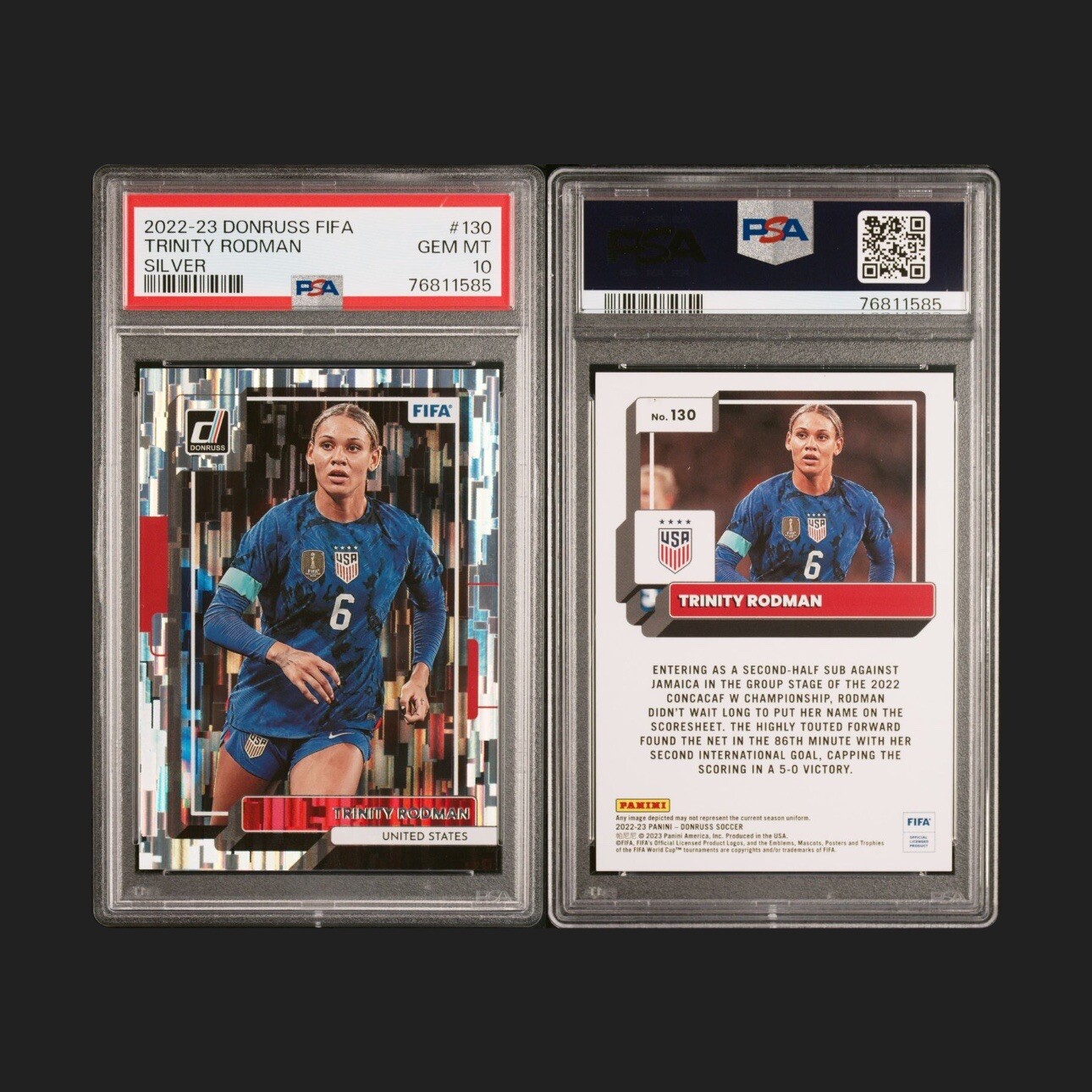 2022-23 Panini Donruss FIFA Trinity Rodman Silver PSA 10 GEM MINT #130 ...