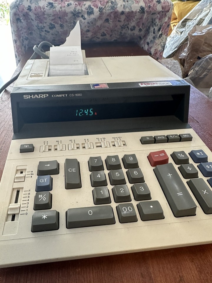 Sharp COMPET CS-1680 Calculator Printing Adding Office Desktop Machine ...