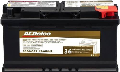 ACDelco 49AGMHR AGM High Reserve Battery BCI Group 49; CCA 900; RC 170 ...