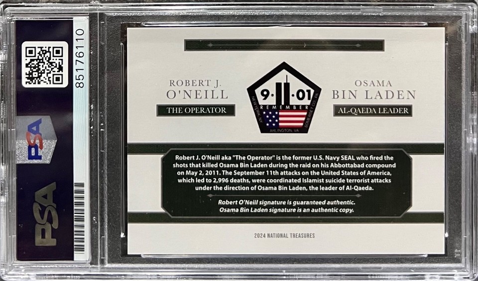 Robert O’Neill Osama bin Laden DNA CERT AUTO SUPER RARE #15 DECK | eBay