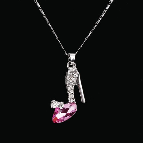 Collana In Lega Con Ciondolo A Forma Di Scarpa Di Vetro Rosa Di ...