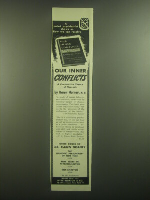 1945 W.W. Norton Book Advertisement - Our Inner Conflicts by Karen ...