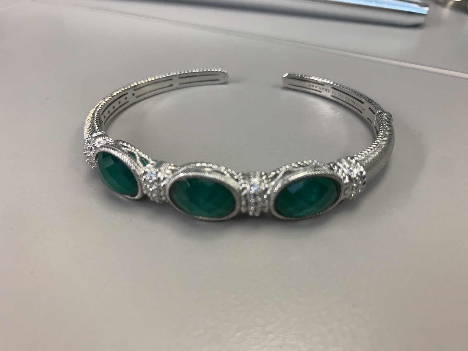 Judith Ripka SS, Green Chalcedony And CZ Bracelet - Size 7 1/4 | eBay