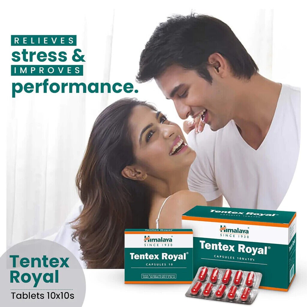 4 x 10 cap Himalaya Tentex Royal Increases energy 40 capsules - Free ...