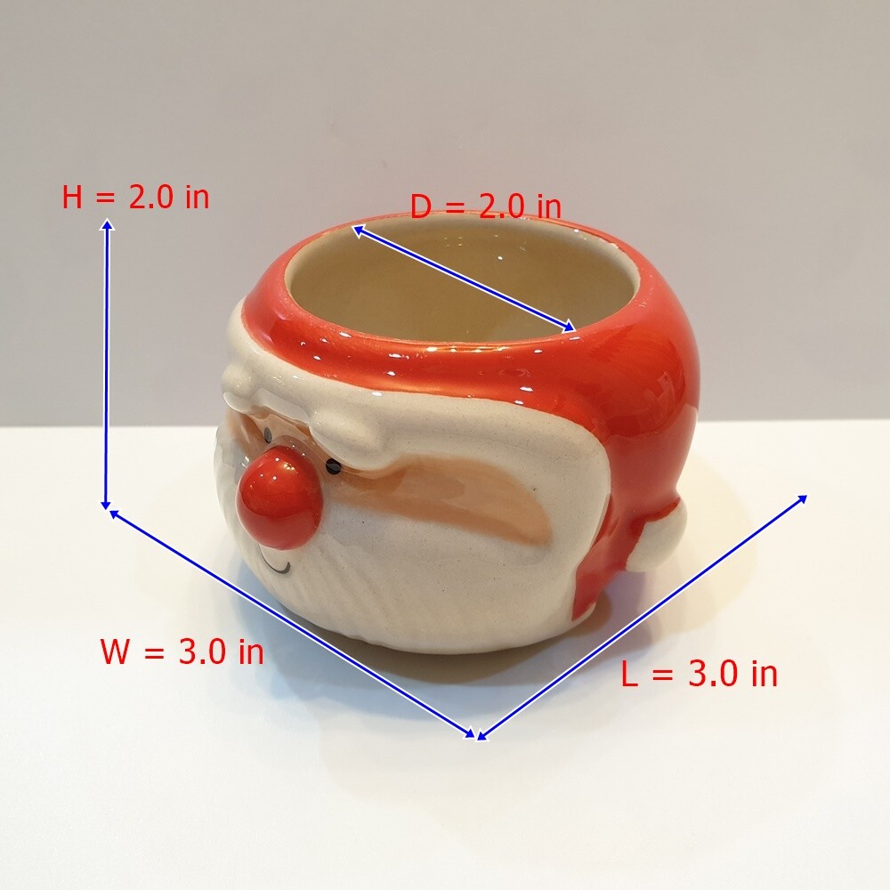 Santa Claus Figurine Vase Pot Ceramic Mini Plant Succulent Planter ...