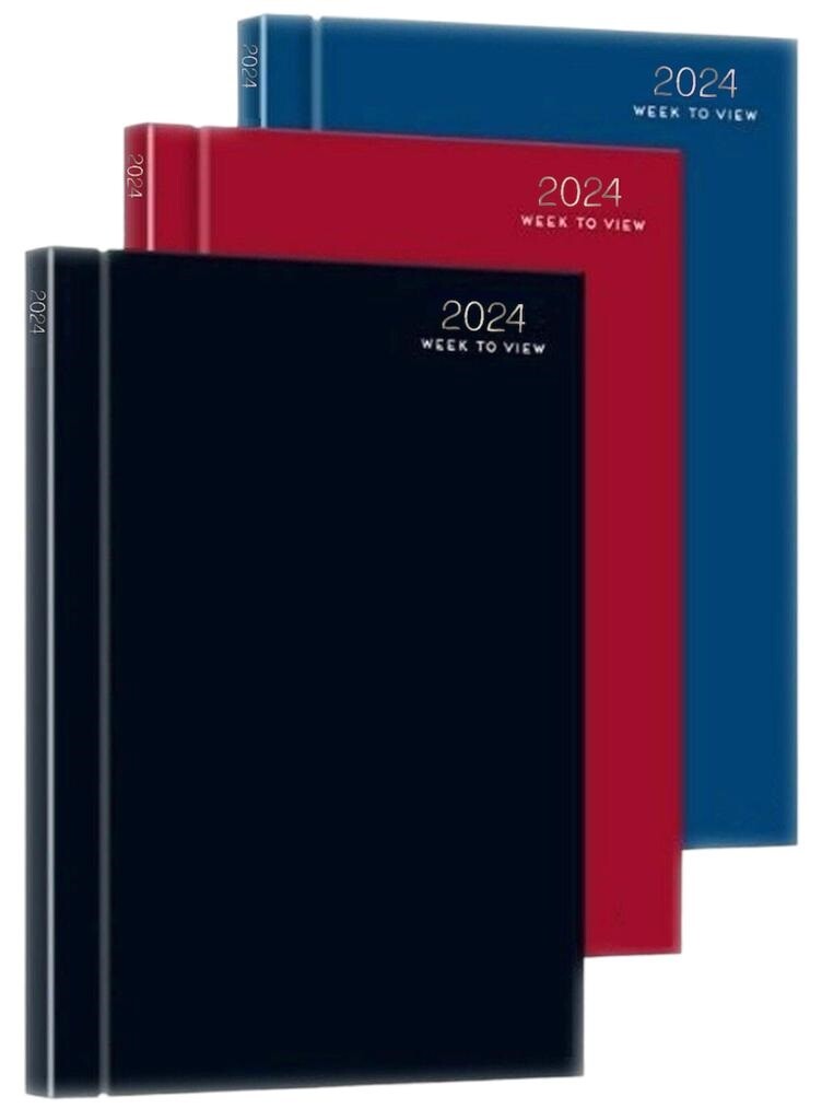 2024 A4/A5/A6 Diary Week to View Page a Day Desk Diary Hard Backed ...