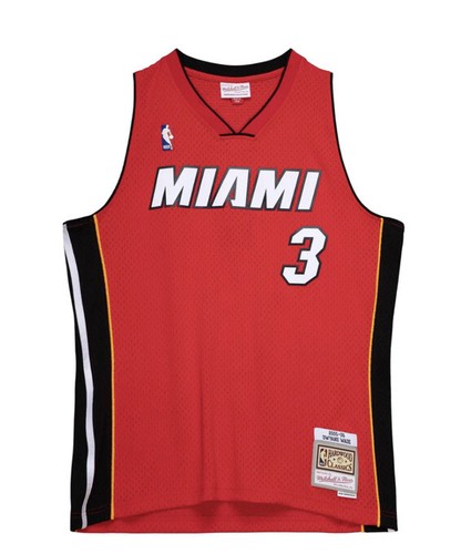 Mitchell & Ness Miami Dwayne Wade Jersey SMJY3495-MHE05DWAUNRD Wade ...