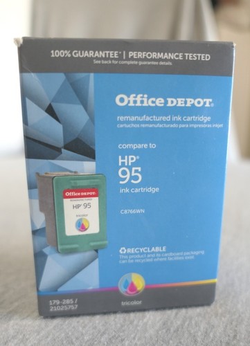 NEW Office Depot HP 95 Remanufactured Tricolor Ink Cartridge DeskJet ...
