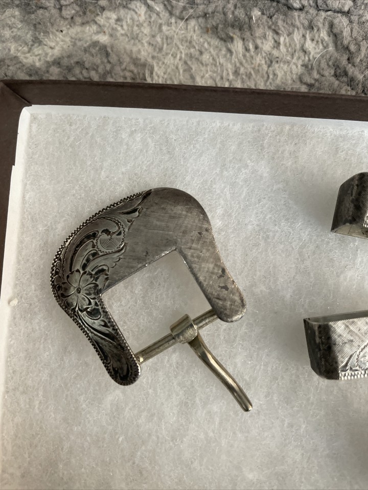 Rare Vintage VOGT 4 Piece Sterling Silver Buckle Set | eBay