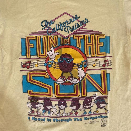 1987 It's California Raisins Fun in The Shirt YEllow Unisex All size ...