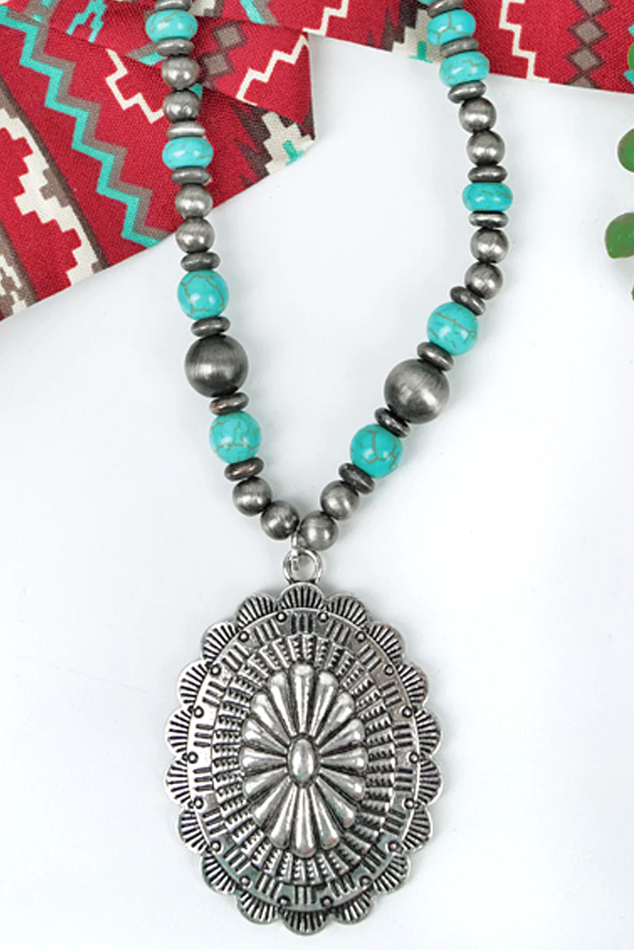 Western Sonora Turquoise Concho Necklace | eBay