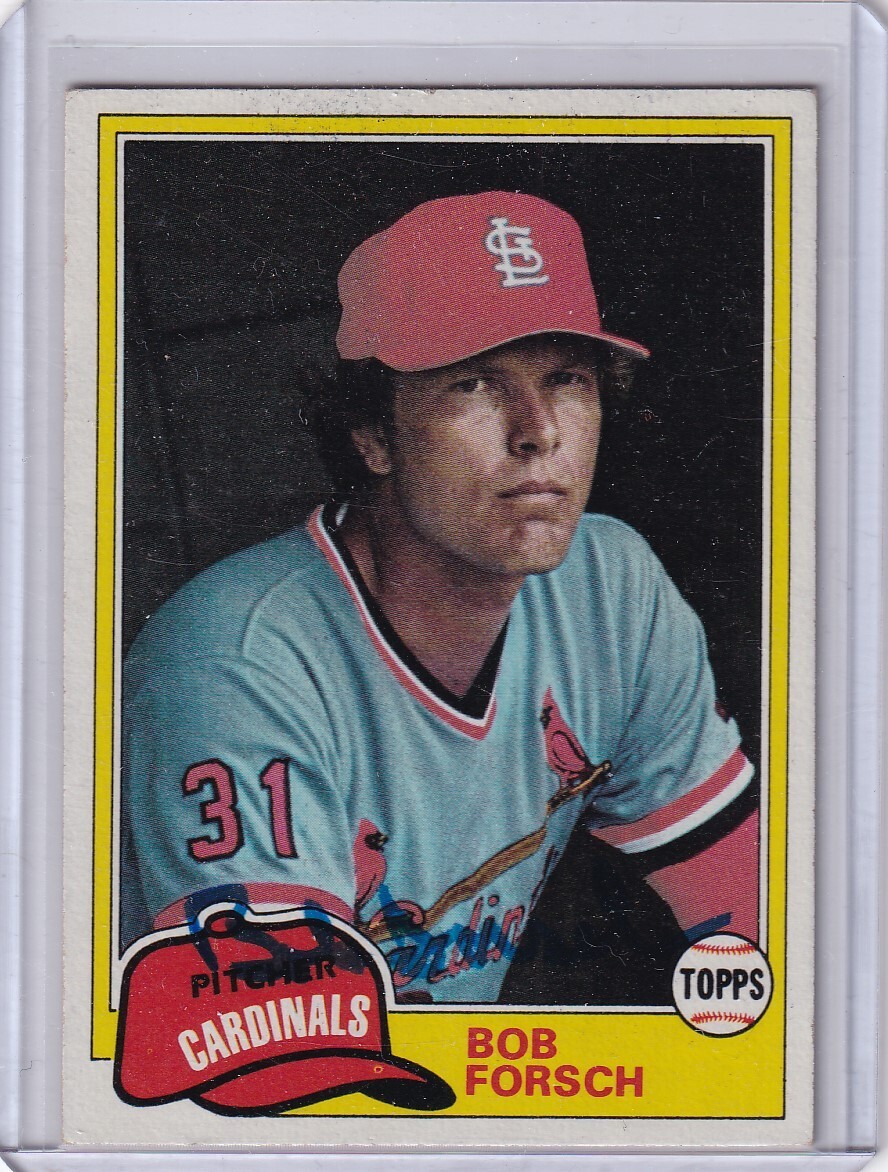 1981 TOPPS #140 BOB FORSCH HAND SIGNED AUTOGRAPH ST. LOUIS CARDINALS ...