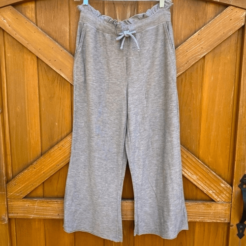 Chaser x Revolve Gray Ruffle Top Athleisure Wide Leg Sweat Lounge Pants ...