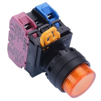 IDEC Red 24V illuminated 22mm Maintained Shrouded Push Button Switch NC ...