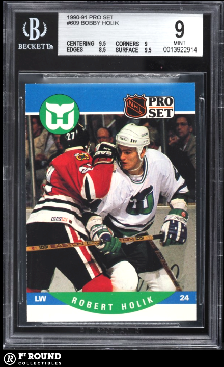 1990-91 Pro Set - Headers Shifted Left; Robert on Card #609 Bobby Holik ...