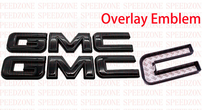 2019-2026 GMC Sierra Front Rear ALL Black Emblem Kit Fit 84364354 ...