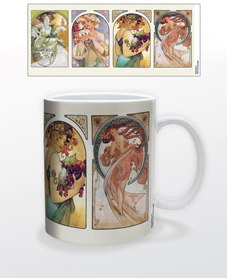 MUCHA FOUR SEASONS 11 OZ COFFEE MUG TEA CUP CUTE PRETTY ART WOMAN WOMEN ...