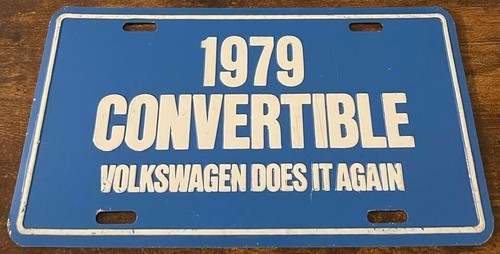 1979 Volkswagen Convertible Booster License Plate VW Super Beetle ...