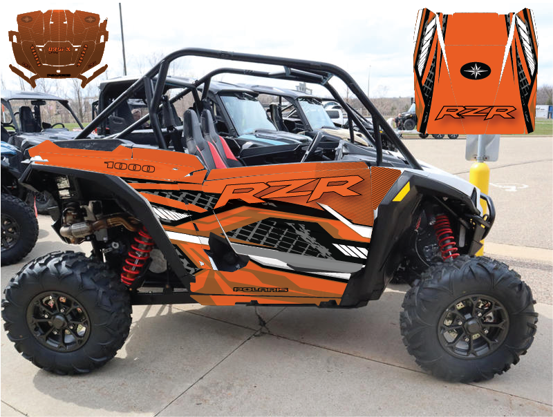 2024-2025 Polaris RZR XP 1000 Graphics Kit D52-2 Orange OAGFX | eBay