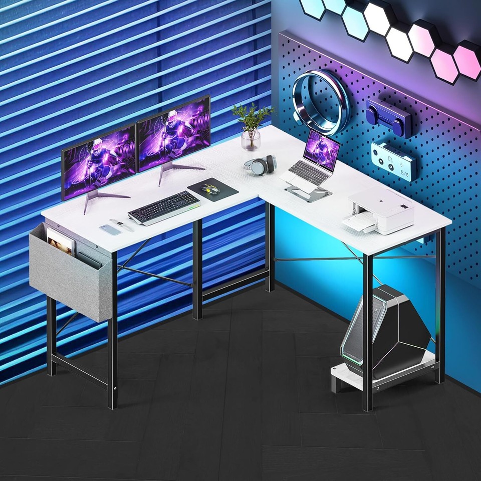 Computer Gaming Laptop Table L-Shaped Desk Corner Workstation for ...