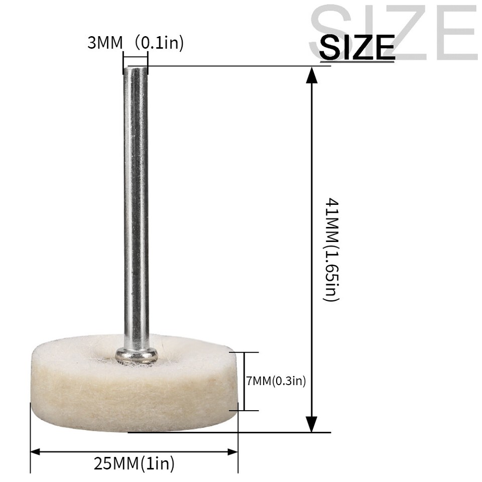 20Pcs 25mm Felt Polishing Buffing Pads Wheel Wool Dremel Rotary Tool ...