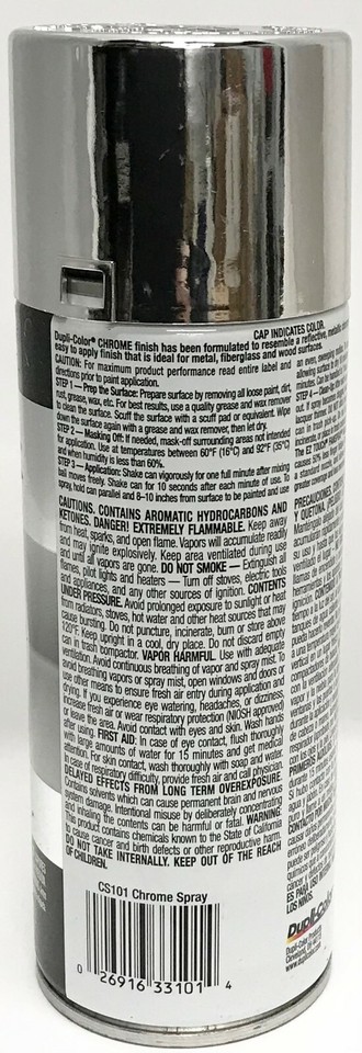 Duplicolor CS101 Instant Chrome Metallic Enamel Spray Paint 12 Oz Can ...