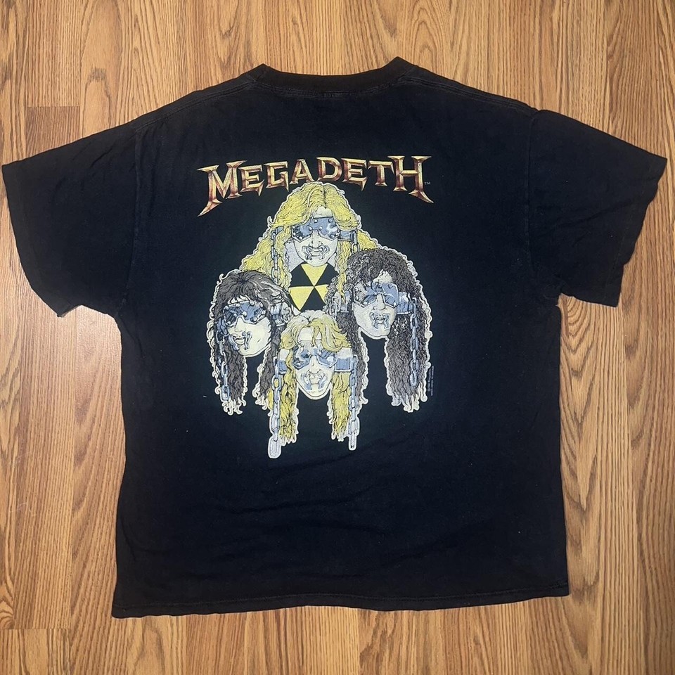 RARE VINTAGE 1991 MEGADETH T-SHIRT “VIC RATTLEHEAD” | eBay