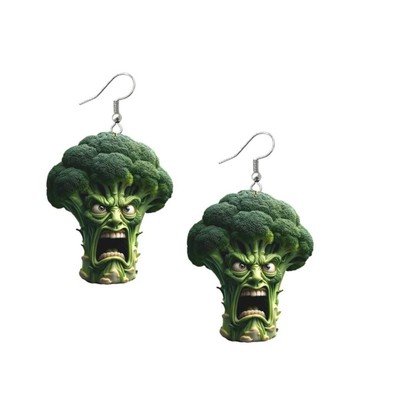 Acrylic 2D Earrings Green Cauliflower Ear Accessories Women Girls ...