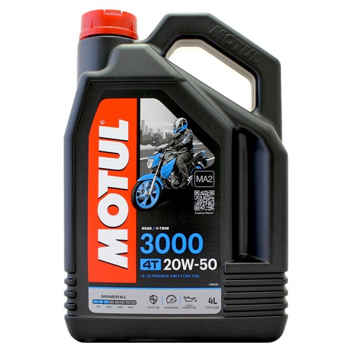 Motul 3000 4T 20w-50 20w50 4 Stroke EP Mineral Motorcycle Engine Oil 4 ...