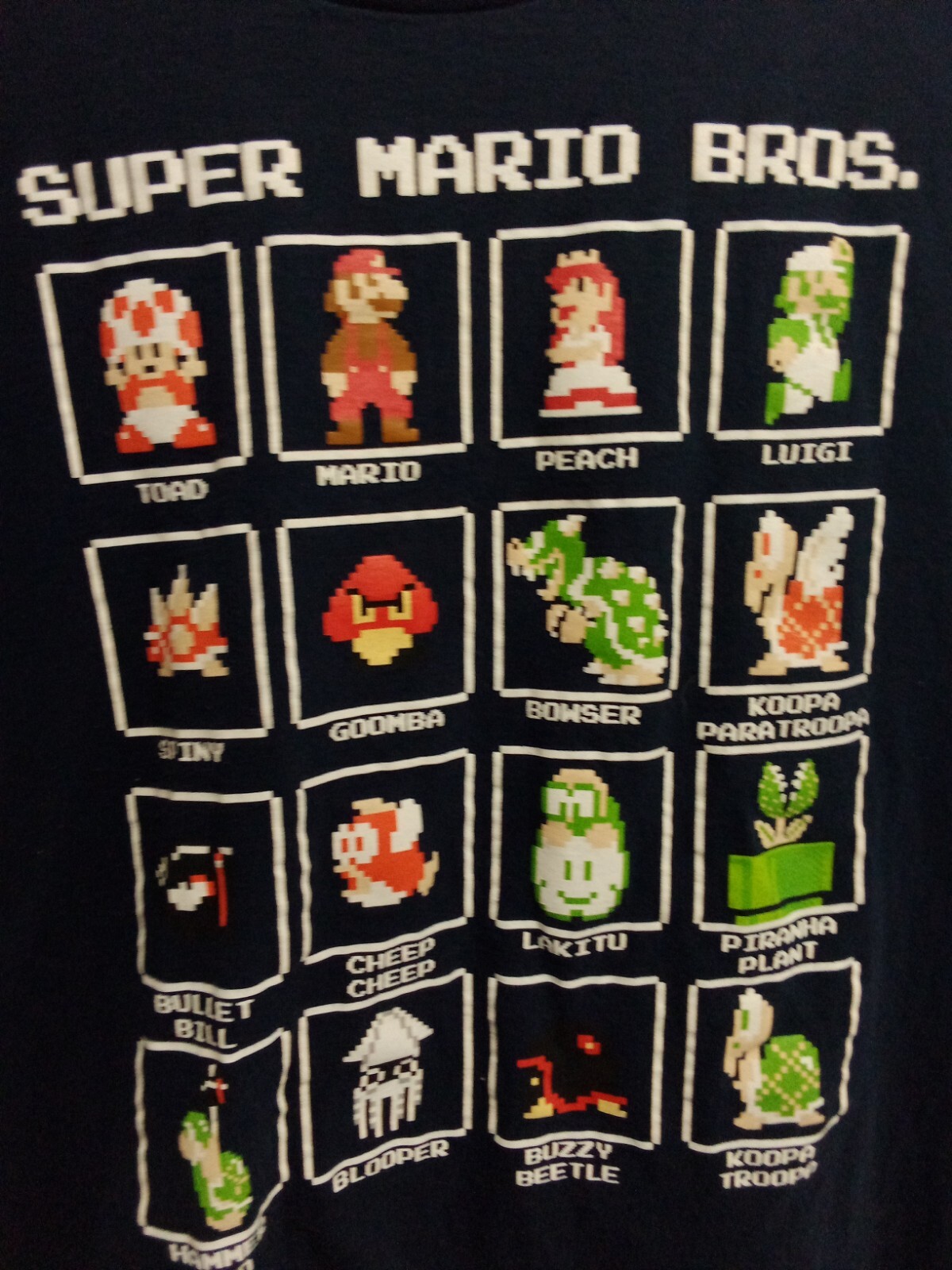 SUPER MARIO BROS. Characters NES 1985 Blue T-shirt 2XL - Gem