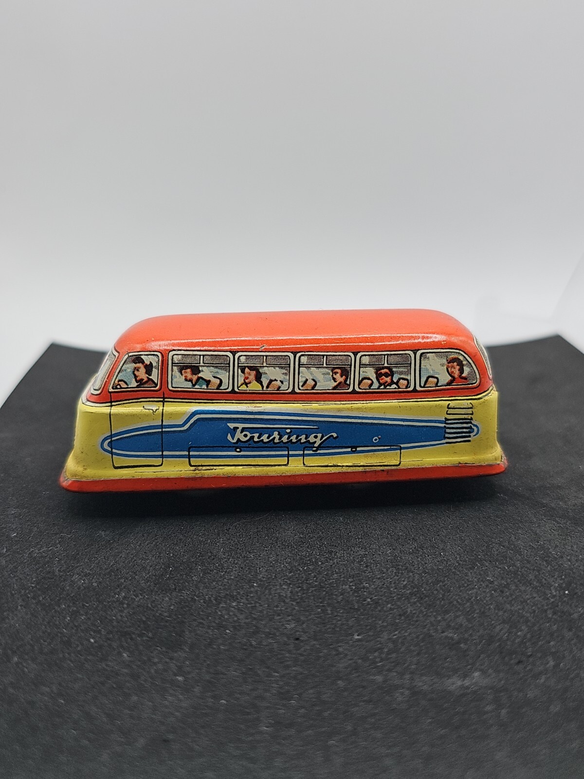 Vintage West Germany Technofix Clockwork TOURING BUS Tin toy 3.25" No ...