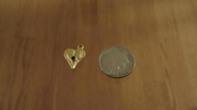 LEE BREVARD Gold Apollo Heart Charm with Black Gemstone Earring | eBay