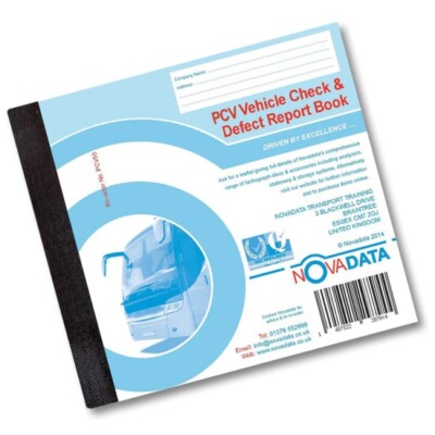 Novadata Vehicle Check & Defect Report Book - PCV- Duplicate - 10 Pack ...
