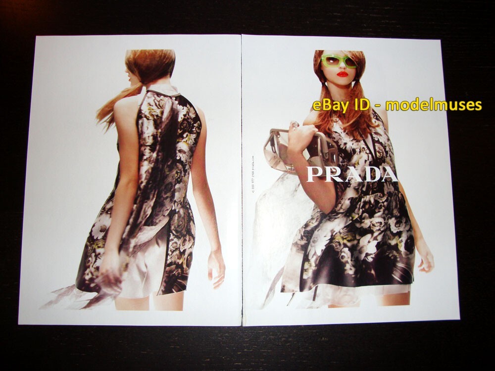 PRADA 2-Page Magazine PRINT AD Spring 2010 RASA ZUKAUSKAITE steven ...