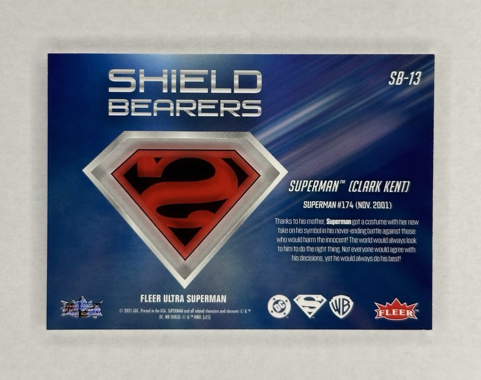 SUPERMAN / CLARK KENT Shield Bearers SP - 2025 Upper Deck Fleer Ultra ...