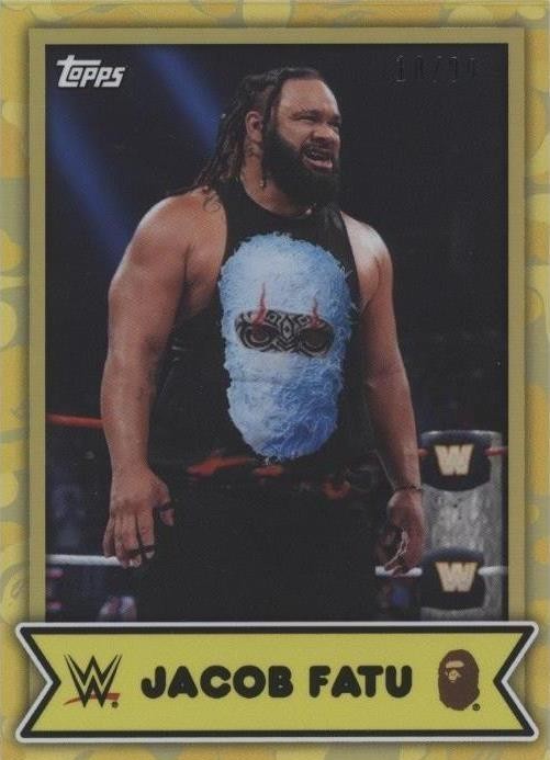 2025 Topps WWE X Bape - Jacob Fatu #29 Yellow Camo /99 for sale online ...