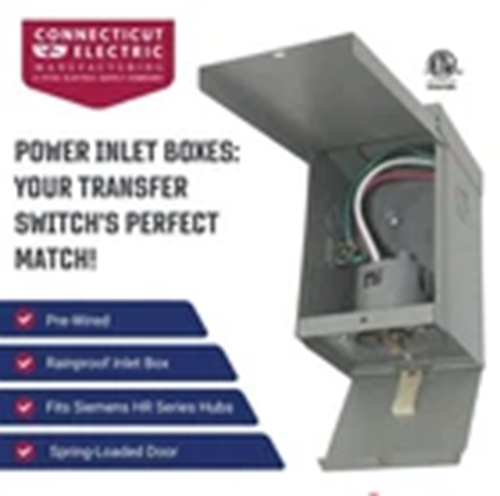Connecticut Electric 50 Amp Power Inlet Box (CS6375) with Cover EGSP150 ...