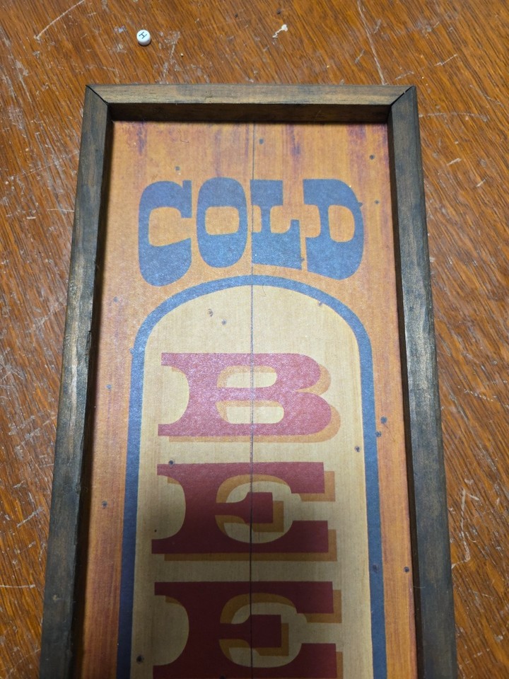 Advertising Cold Beer 5 Cents Collectible Wood Sign Appr 19"x6" | eBay
