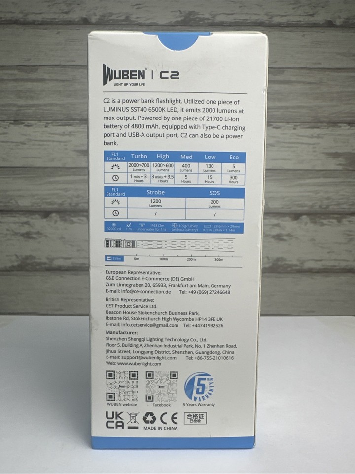 New WUBEN C2 Power Bank Flashlight C2 | eBay