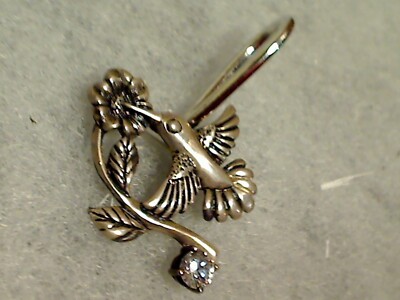 Vtg Sterling Silver Pin Hummingbird with Flower 925 | eBay