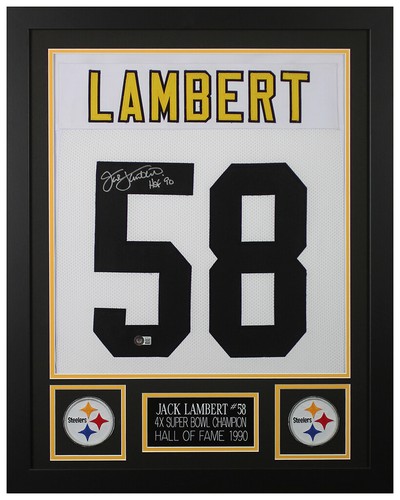 Jack Lambert Autographed and Framed White Pittsburgh Jersey Auto ...