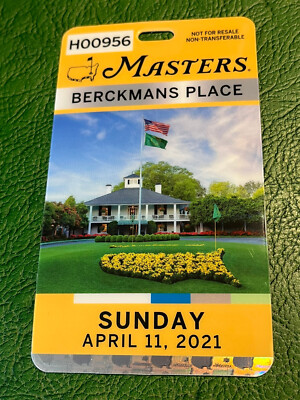 2021 Masters Badge Berckmans Place Sunday Ticket - Hideki Matsuyama ...