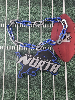 Detroit Lions BIG Fan Chain Necklace King of the NorthBig Logo Multi ...